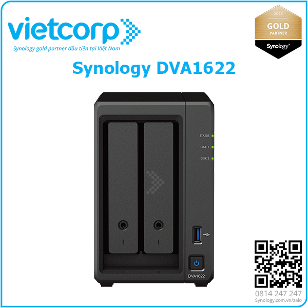 Đầu ghi hình camera NVR Synology DVA1622 Deep Learning
