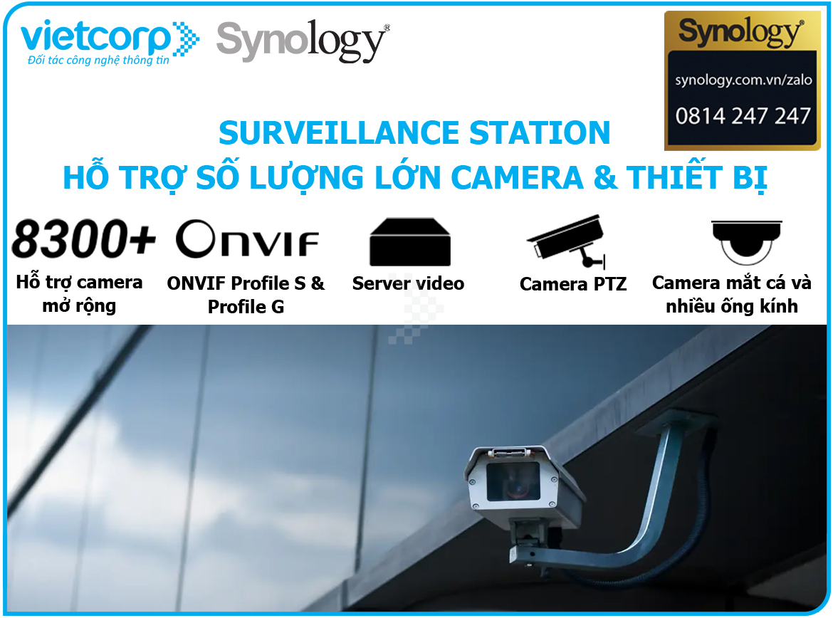 Surveillance Station hỗ trợ số lượng lớn camera & thiết bị - Vietcorp ICT
